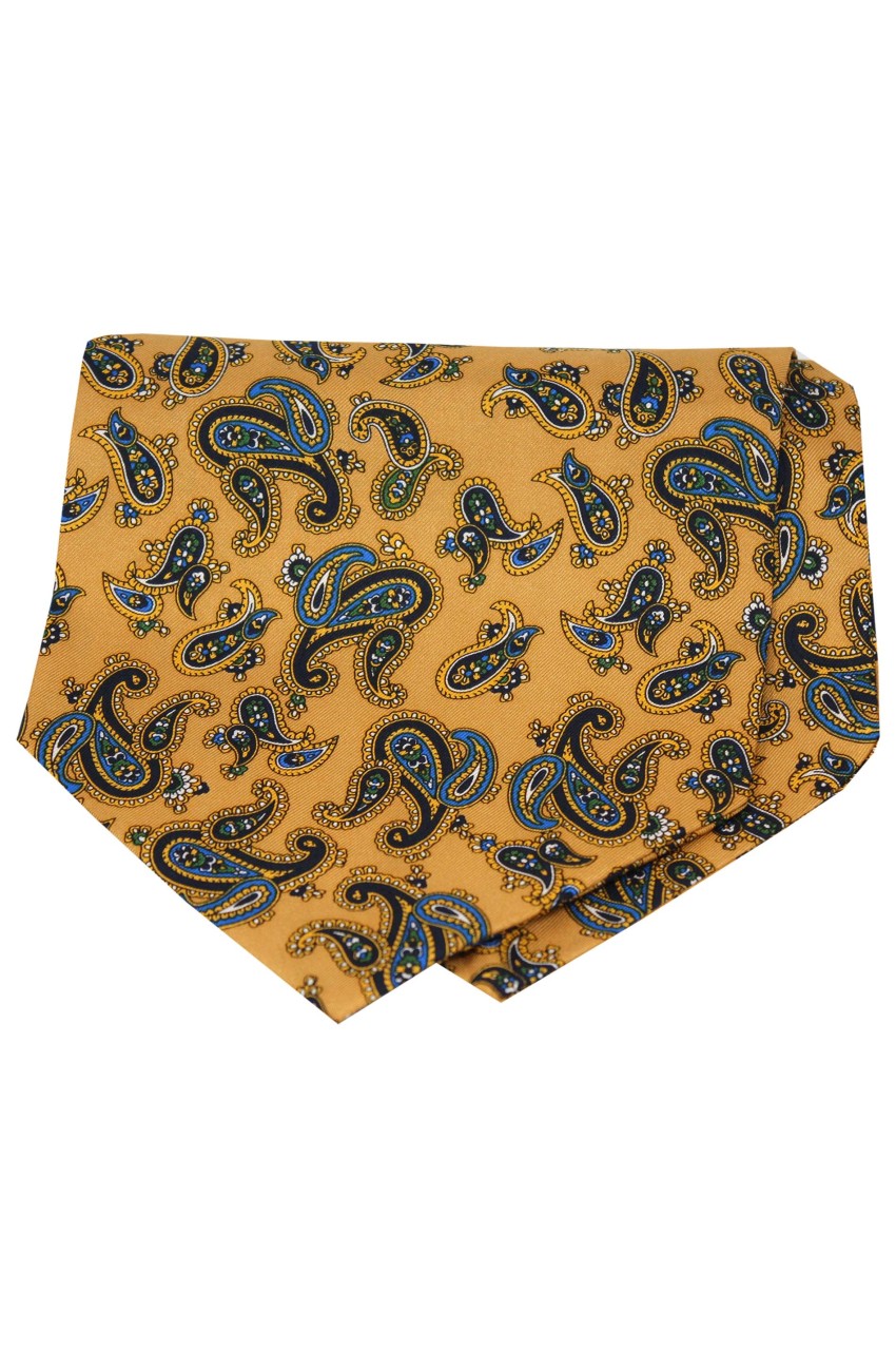 Soprano Silk Twill Mustard Paisley Cravat