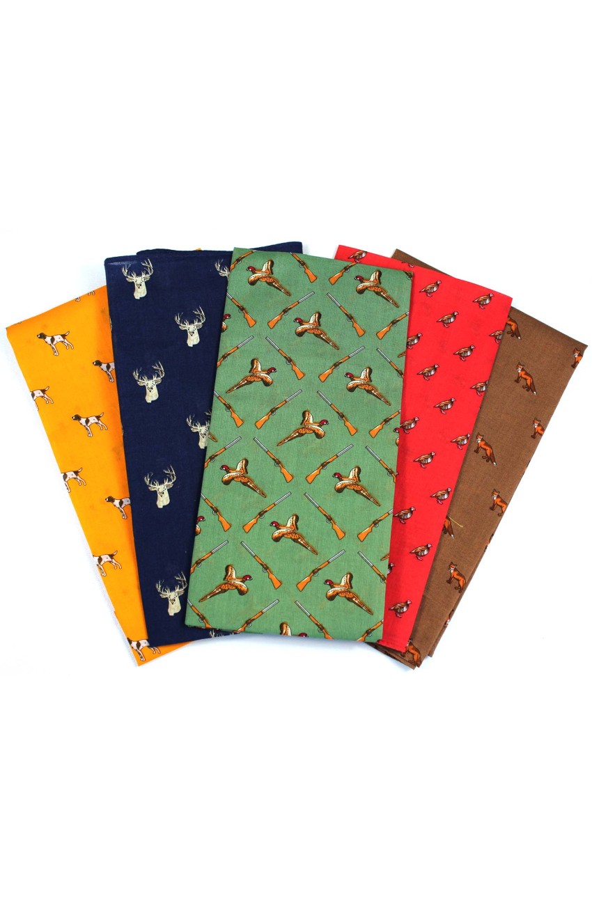 Soprano Country Themed Pack Of Five Cotton Handkerchiefs