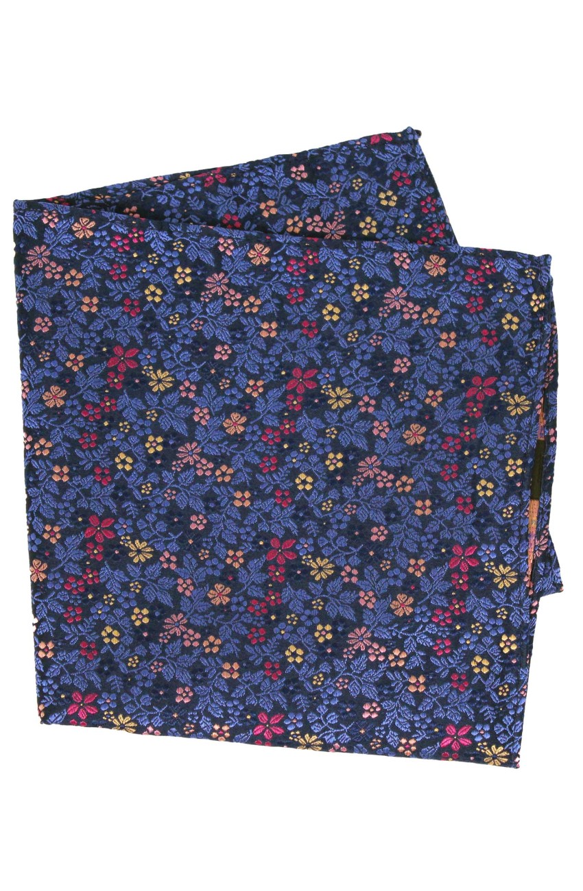 Posh & Dandy Italian Design Navy Blue Ground With Multi Coloured ...