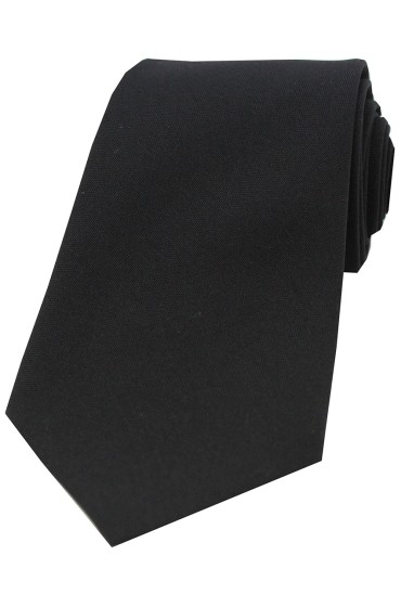 Soprano Black Stock Funeral Polyester Tie